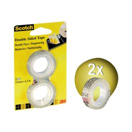 Scotch - Lot de 2 rubans adhésifs double face - 12 mm x 6,3 m ...