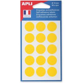 Apli Agipa - 90 Pastilles adhésives - jaune - diamètre 19 mm - réf ...