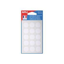 Apli Agipa - 105 Étiquettes blanches rondes - diamètre 19 mm - réf ...