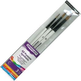 Daler-Rowney Graduate - Pack de 3 pinceaux ronds - n°4/6/10 - poil ...