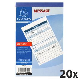Exacompta - 10 Carnets de messages téléphoniques - 100 feuilles - 10 x ...