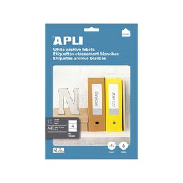 Apli Agipa - 40 Étiquettes adhésives blanches multi-usages - 190 x 61 ...