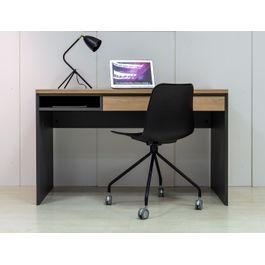 Bureau ARCADE - 126 cm - avec tiroir et niche - chêne/anthracite Pas ...