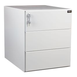 Caisson mobile métallique monobloc – 3 tiroirs- Blanc Pas Cher | Bureau ...