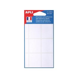 Apli Agipa - 42 étiquettes blanches adhésives - 32 x 38 mm - réf 111956 ...