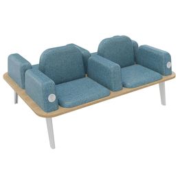 Burocean Ilo - Bench - 4 seats - reposabrazos - tejido, melamine coated ...