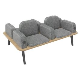 Burocean Ilo - Bench - 4 seats - reposabrazos - tejido, melamine coated ...