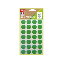 Apli Agipa - 168 Pastilles adhésives recyclées - vert - diamètre 15 mm ...