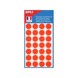 Apli Agipa - 140 Pastilles adhésives - orange fluo - diamètre 15 mm ...