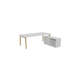 Bureau manager ROBIN - L200 x P100 cm - avec console retour à droite ...