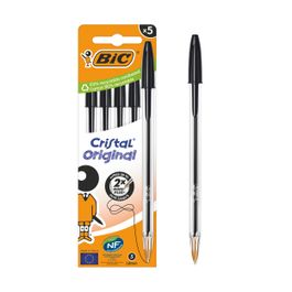 BIC Cristal Original - 5 Stylos à bille - noir - 1 mm - pointe moyenne ...