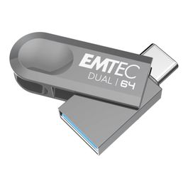 EMTEC Dual D280 - Clé USB 64 Go - USB 3.2 Gen 1 Pas Cher | Bureau Vallée