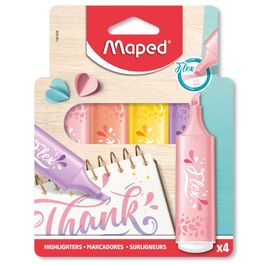 Maped Fluo'peps Flex Pastel - Pack de 4 surligneurs - couleurs ...