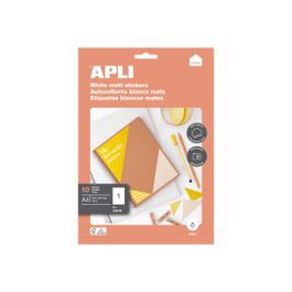 Apli Agipa - 10 Étiquettes blanches A4 - qualité photo mat - réf 18110 ...