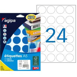 APLI-Agipa Etiquettes - Adhesivo permanente - azul - 30 mm de diámetro ...