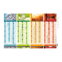 Calendrier rembordé 65x23 cm - 1 décor plantation - 1 année / face ...