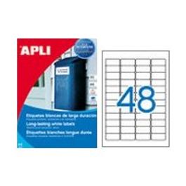 Apli Agipa - 960 Etiquettes adhésives polyester blanches - 45,7 x 21,2 ...