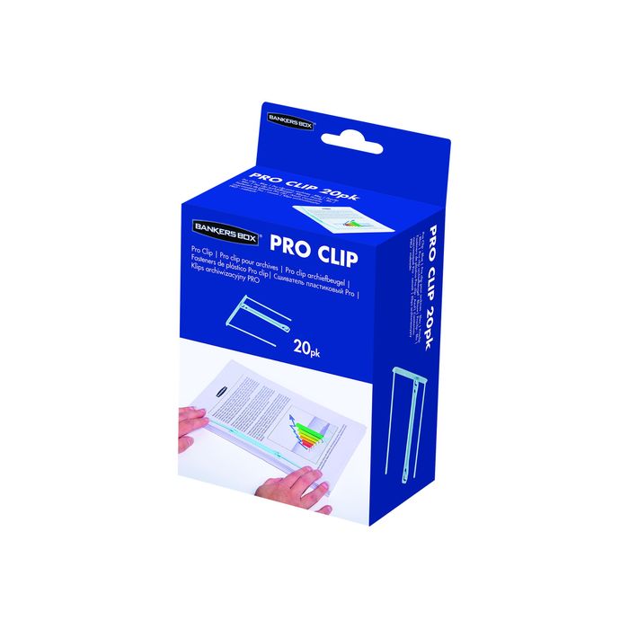 Bankers Box Pro - 20 clips pour archives - bleu clair - Fellowes Pas ...