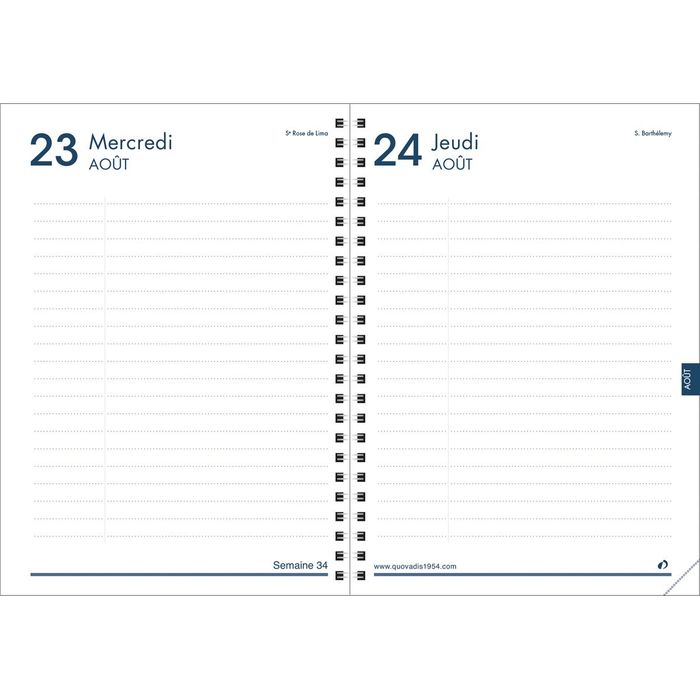 Agenda Ben Textagenda 21 spiralé - 1 jour par page - 13 x 21 cm - pas ...