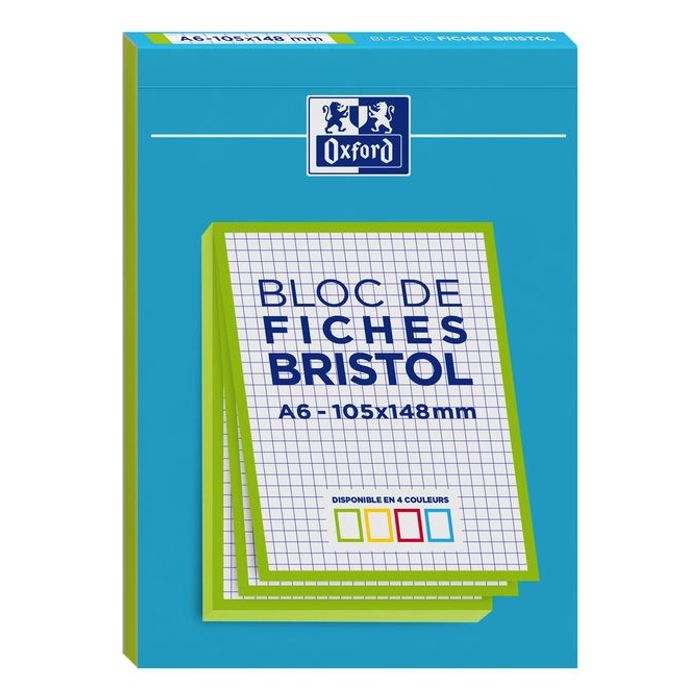 Oxford - Pack de 30 Fiches Bristol - A6 - petits carreaux - non ...