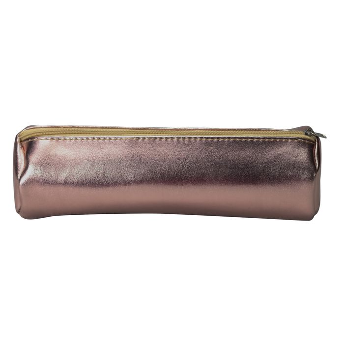 Trousse ronde School Metallic - 1 compartiment - rose métal ...