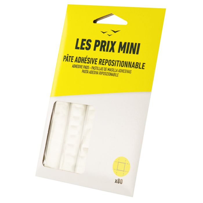 Les Prix Mini - Pack de 80 pastilles adhésives repositionnables - blanc ...