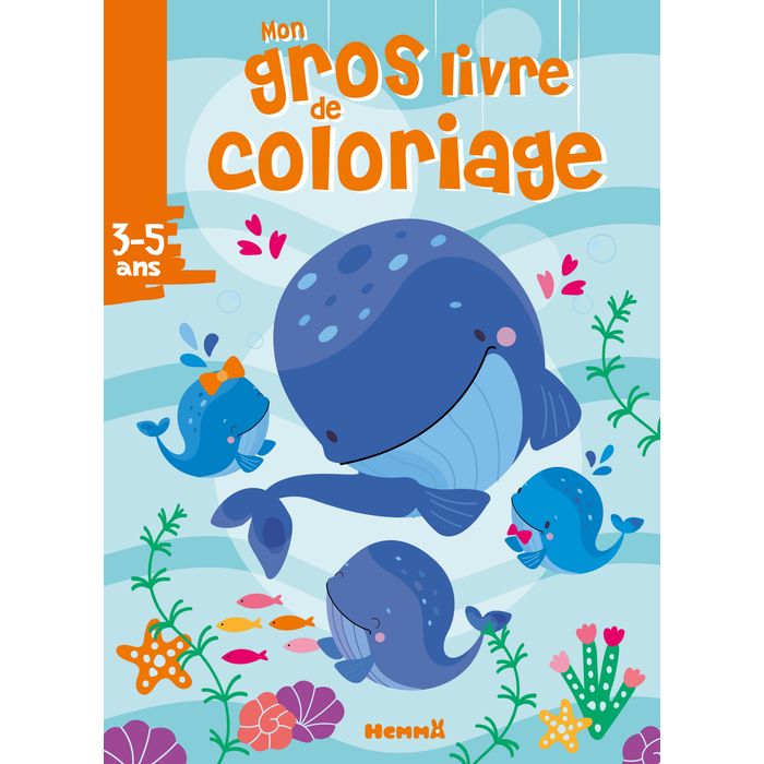 Mon gros livre de coloriage (baleines) Pas Cher | Bureau Vallée