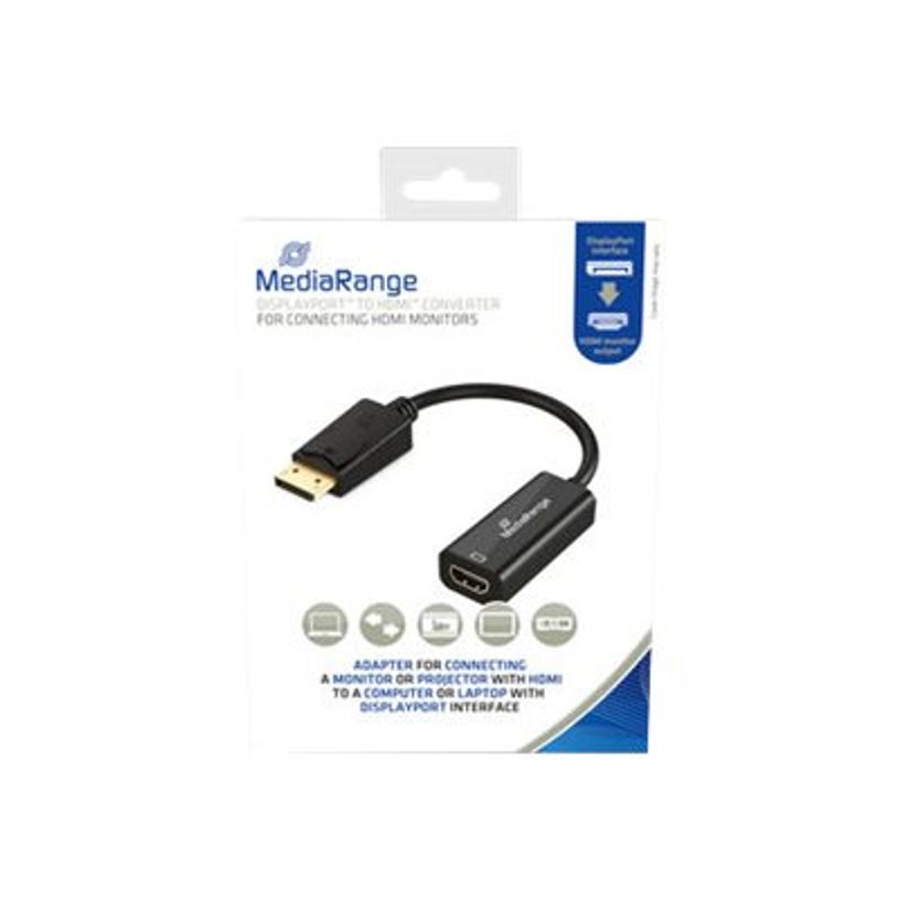 MediaRange - adaptateur displayport vers HDMI - avec câble de 15 cm Pas ...