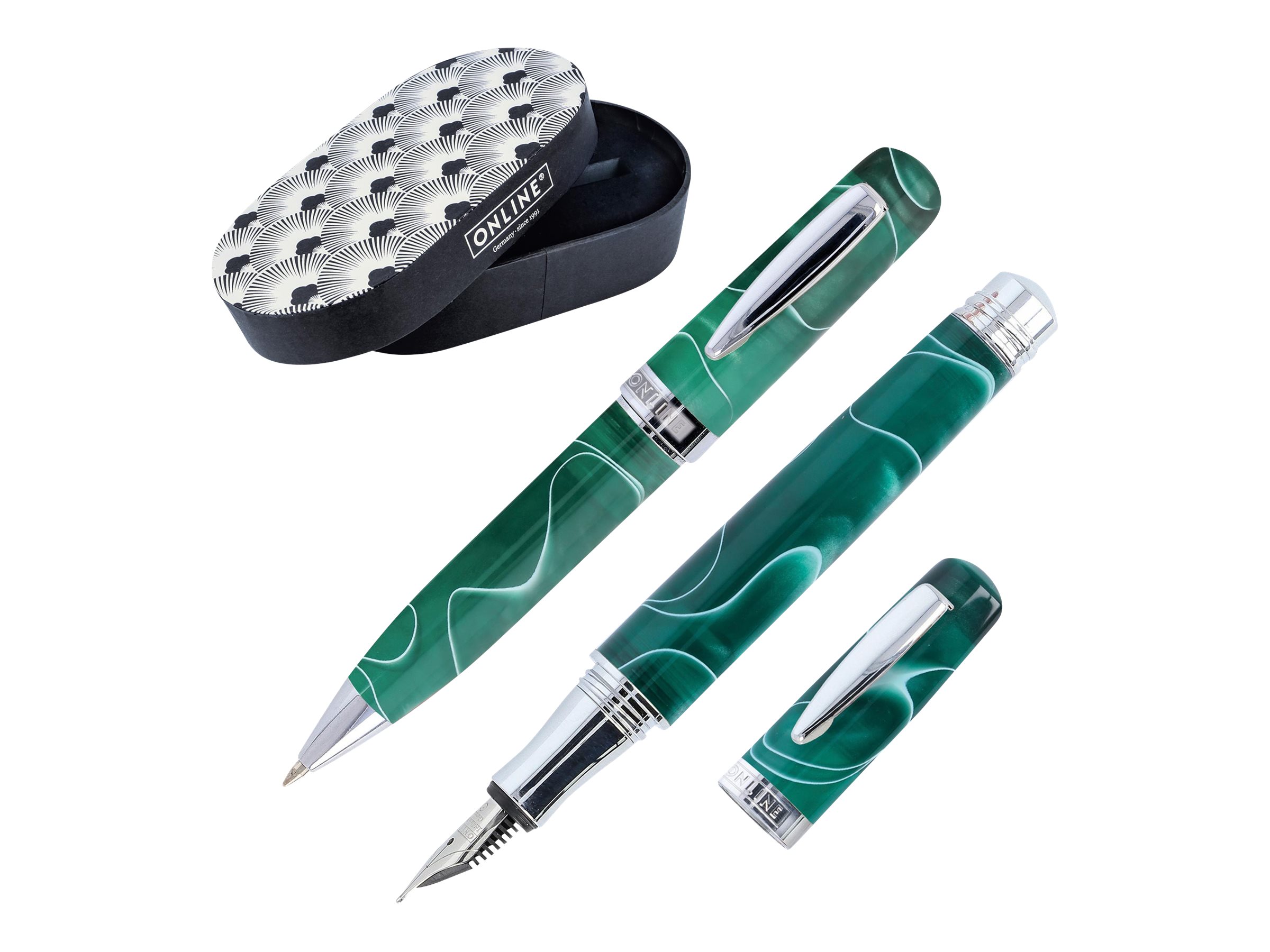 Online Bohemian Art - Parure de stylo à bille et de stylo plume - vert ...