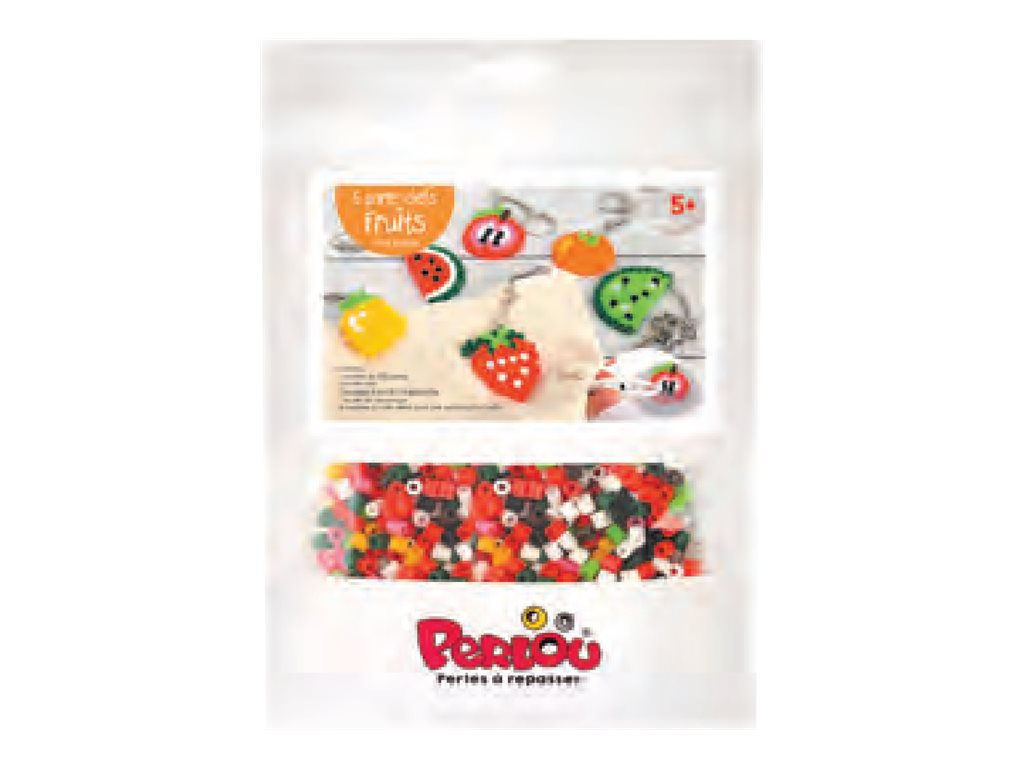 PERLOU - Set de perles à repasser artisanales - porte-clés fruits Pas ...