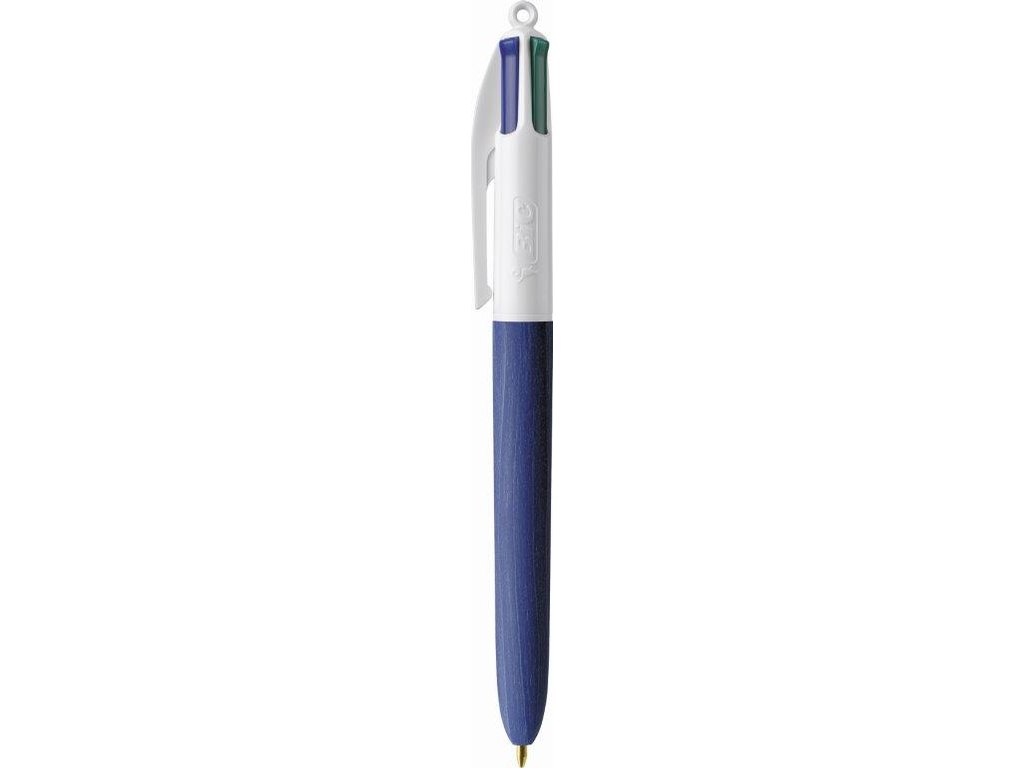 BIC 4 Couleurs WOOD - Stylo à bille 4 couleurs - corps bleu Pas Cher ...