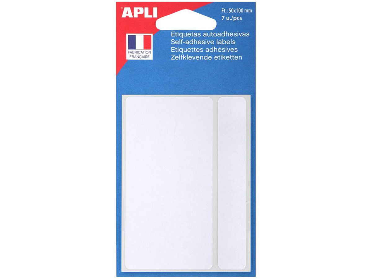 Apli Agipa - 7 étiquettes blanches adhésives - 50 x 100 mm - réf 111928 ...