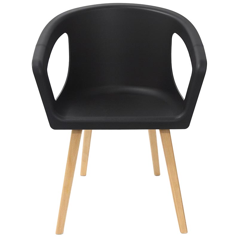 Lot de 4 chaises ONENNA - pieds bois - accoudoirs intégrés - coque ...