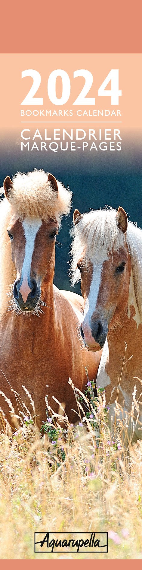 Calendrier marque-pages - chevaux - 4 x 16 cm - Aquarupella Pas Cher ...