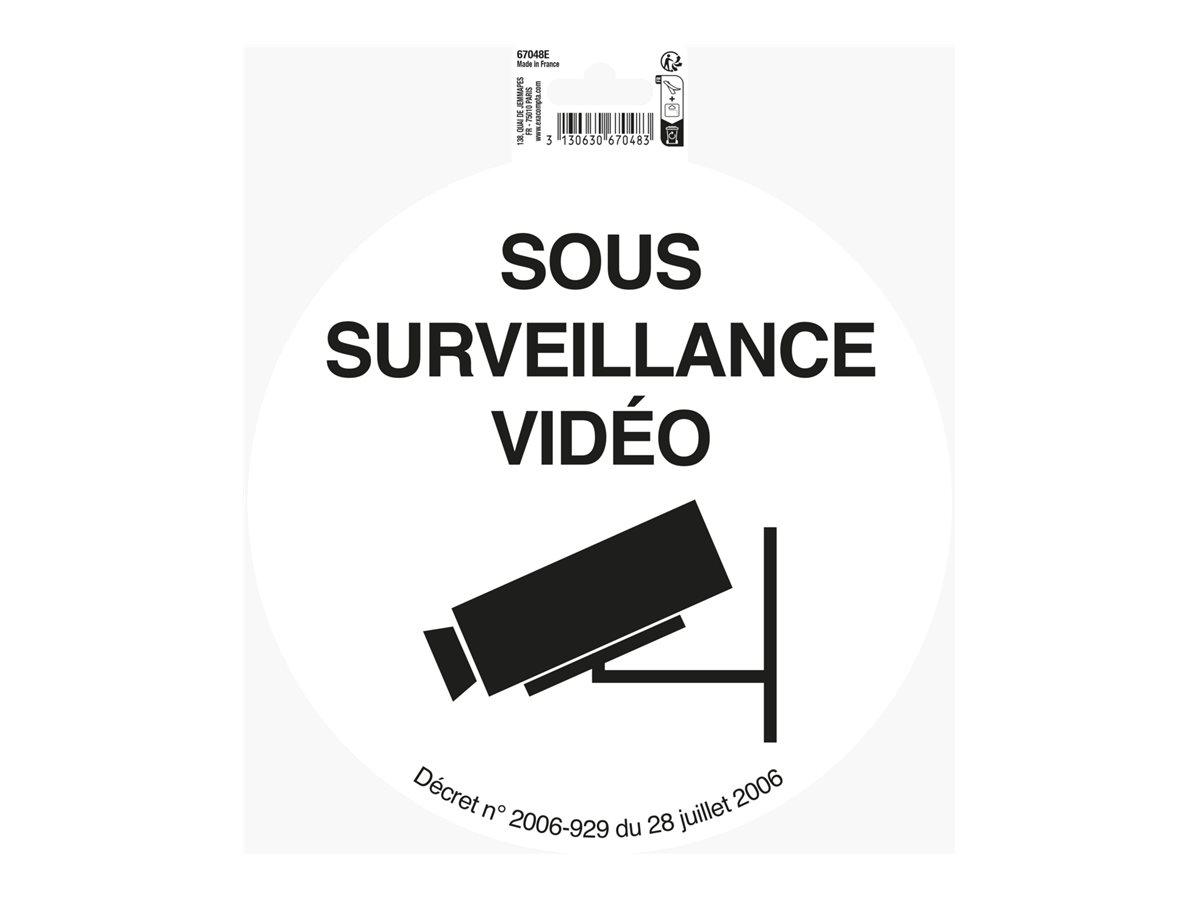 Exacompta - Plaque de signalisation Surveillance caméra - 20 cm ...