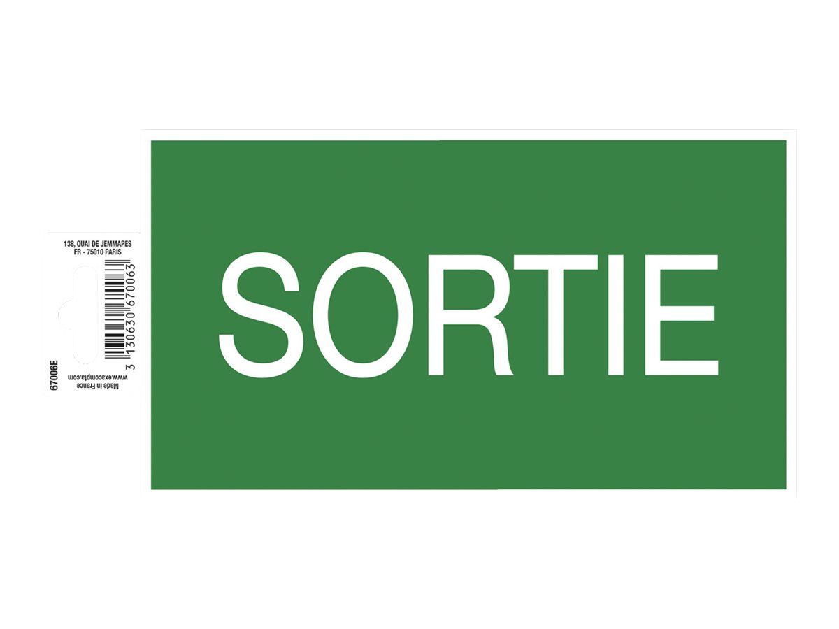Exacompta - Pictogramme - sortie - 200 x 110 mm - vert Pas Cher ...