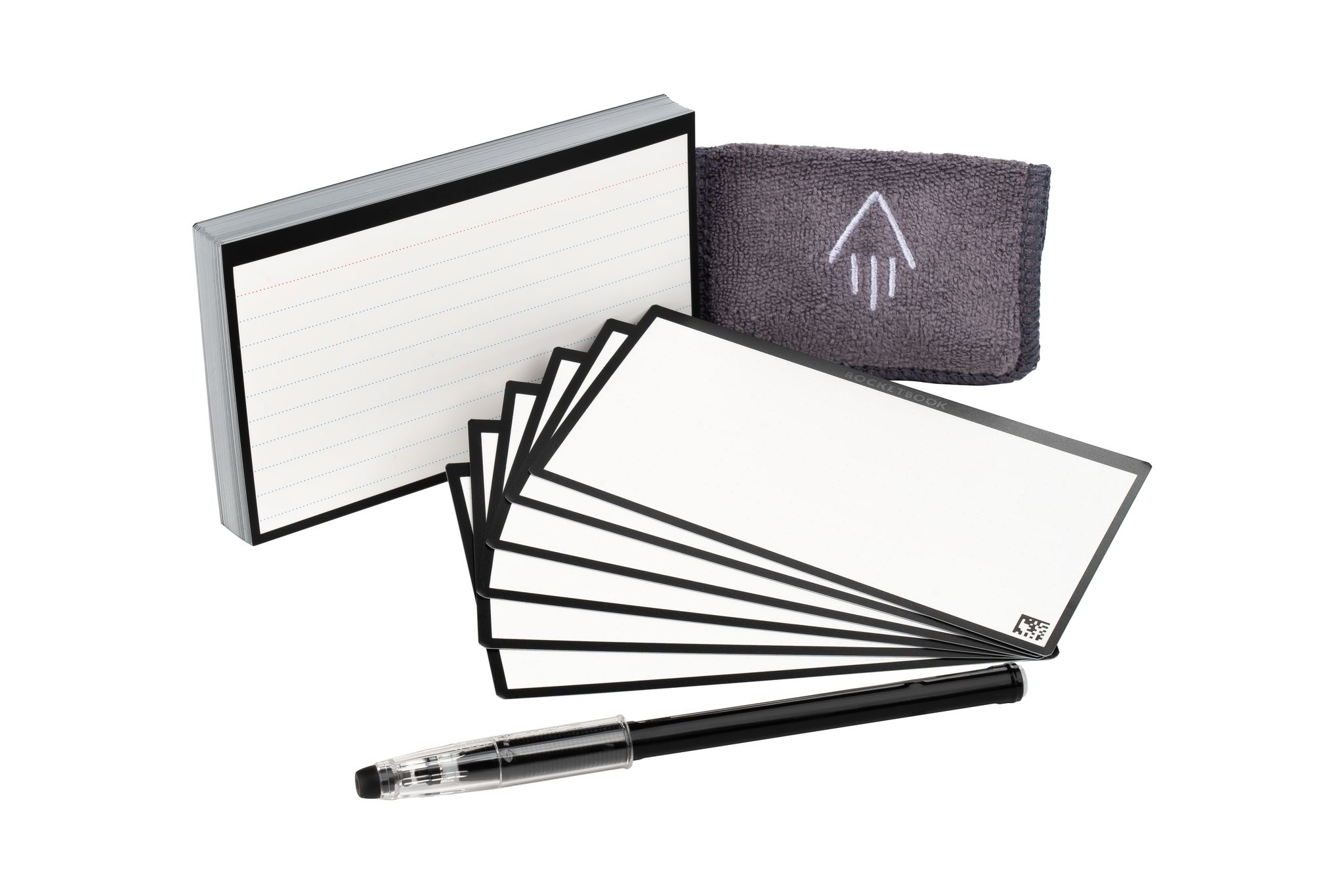 Rocketbook Cloud cards - 40 Fiches connectées et réutilisables - 7,5 x 12,5 cm - contour noir ...