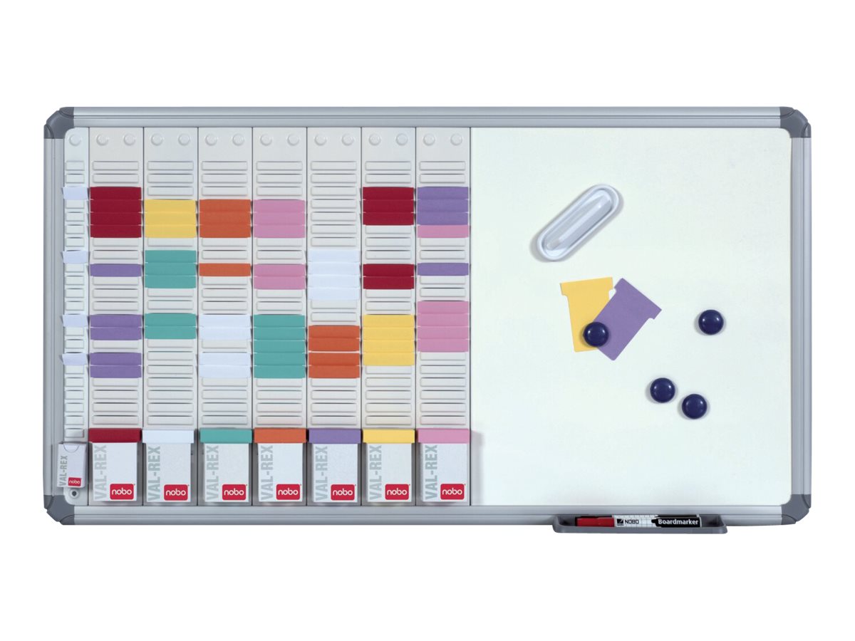Nobo tableau combiné: tableau blanc, planning à cartes - 24 logements x ...