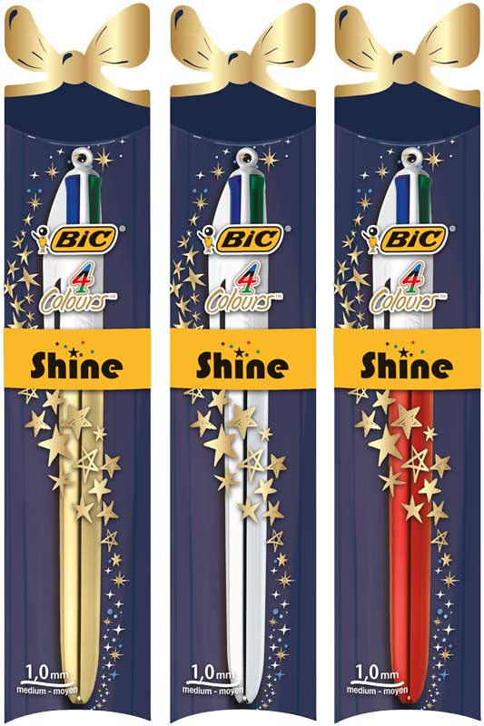 BIC 4 Couleurs Shine - Stylo à bille 4 couleurs - disponible dans ...