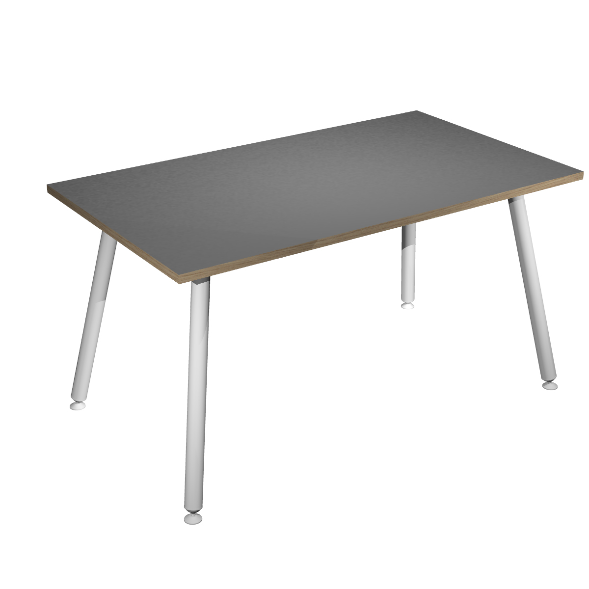 Table haute LEONARDO - 140 x 80 x 105 cm - Pieds métal blancs ...