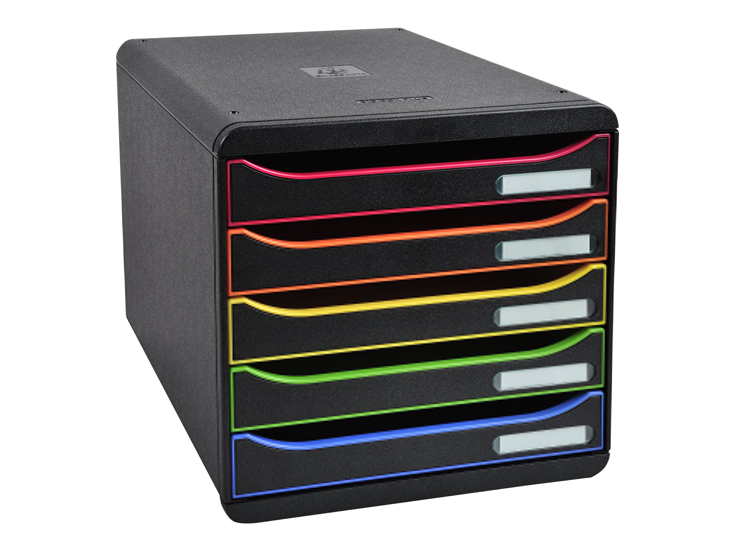 Exacompta BigBox Plus - Module de classement 5 tiroirs - noir/arlequin