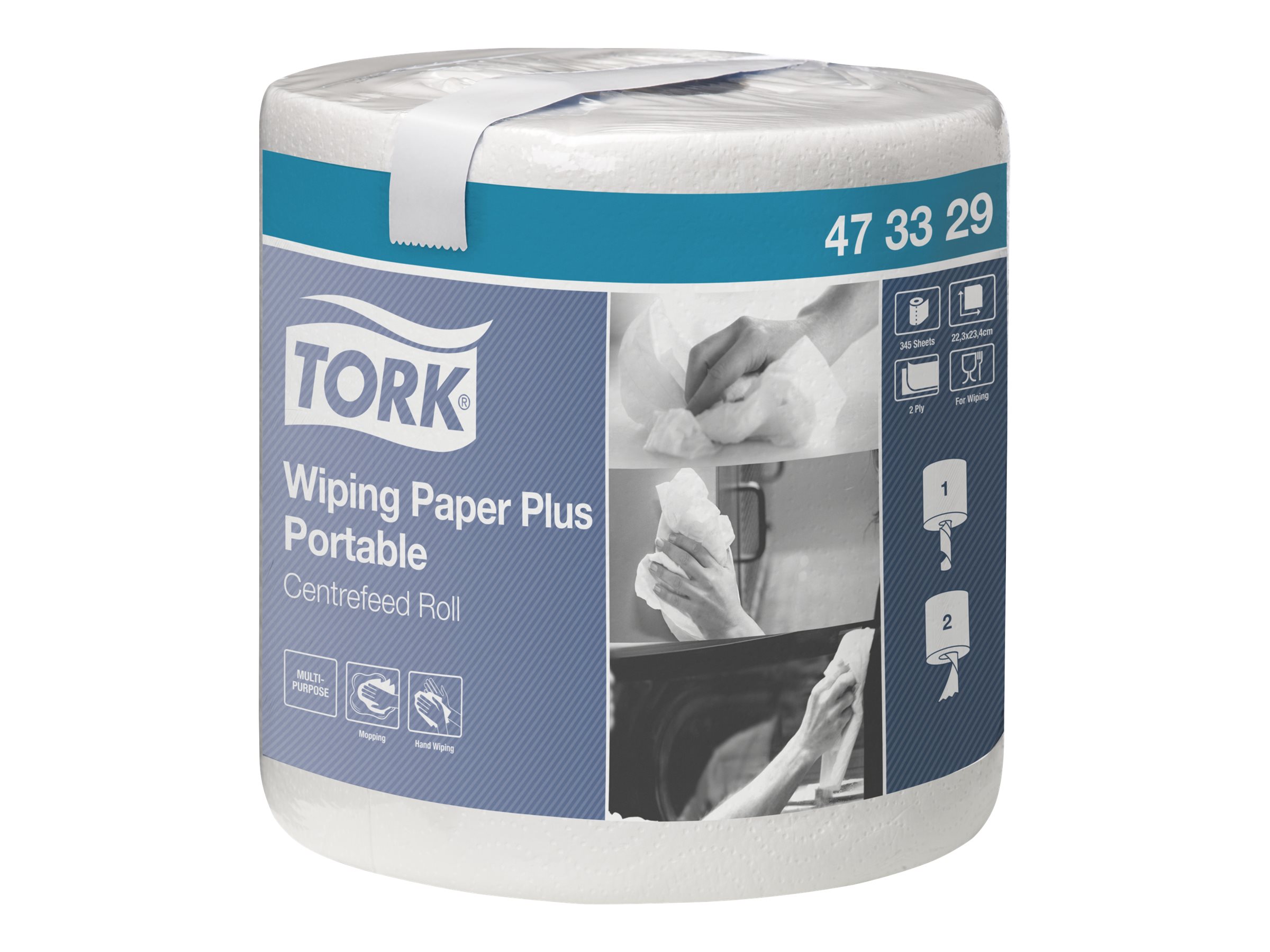 Tork Plus Portable M2 - Rouleau d'essuie-tout - 400 feuilles Pas Cher ...