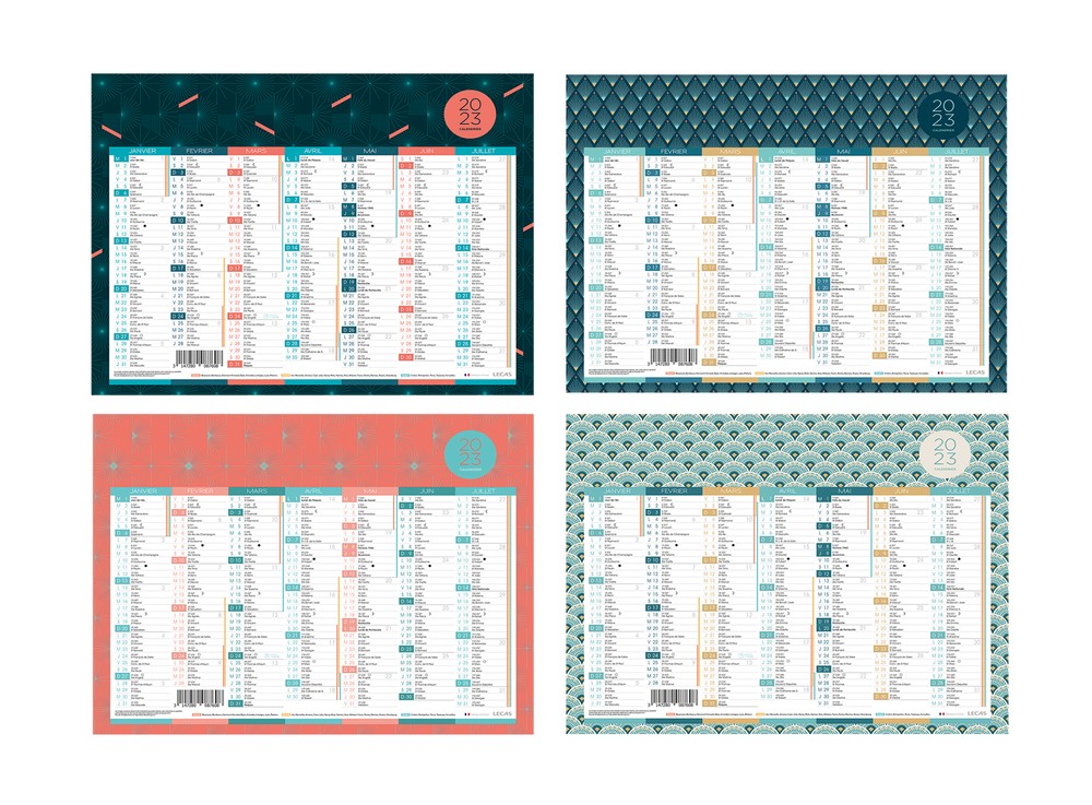 Lecas Graphics - Calendrier 7 mois par face - 27 x 21 cm - disponible ...