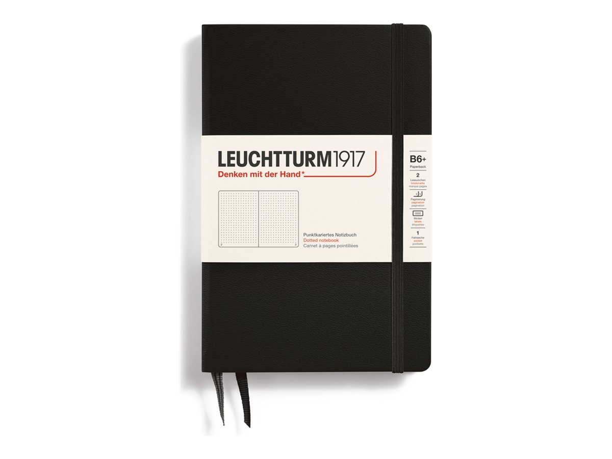 Leuchtturm1917 - Carnet de notes rigide B6+ - pointillés - noir Pas ...